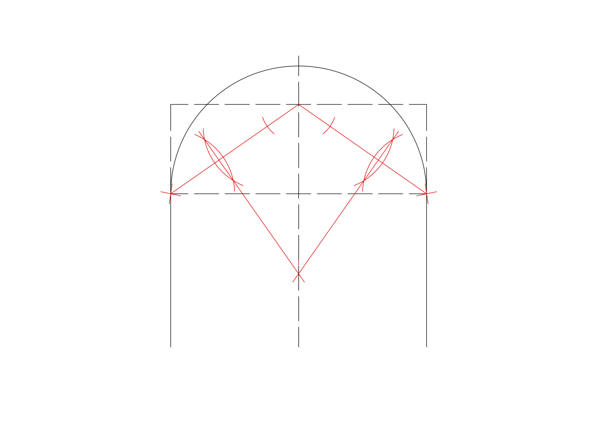 Korbbogen konstruieren – Hallimash