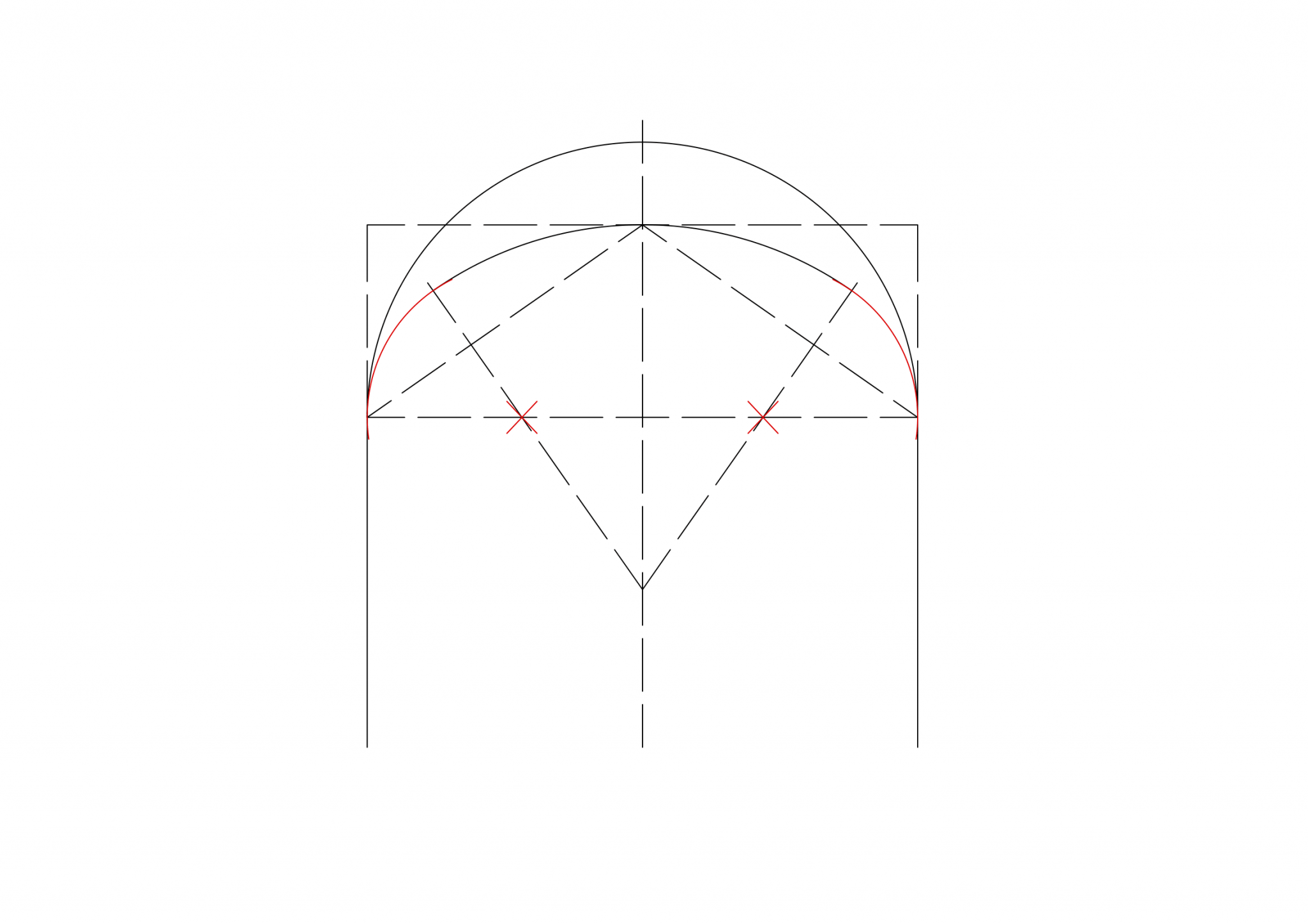 Korbbogen konstruieren – Hallimash