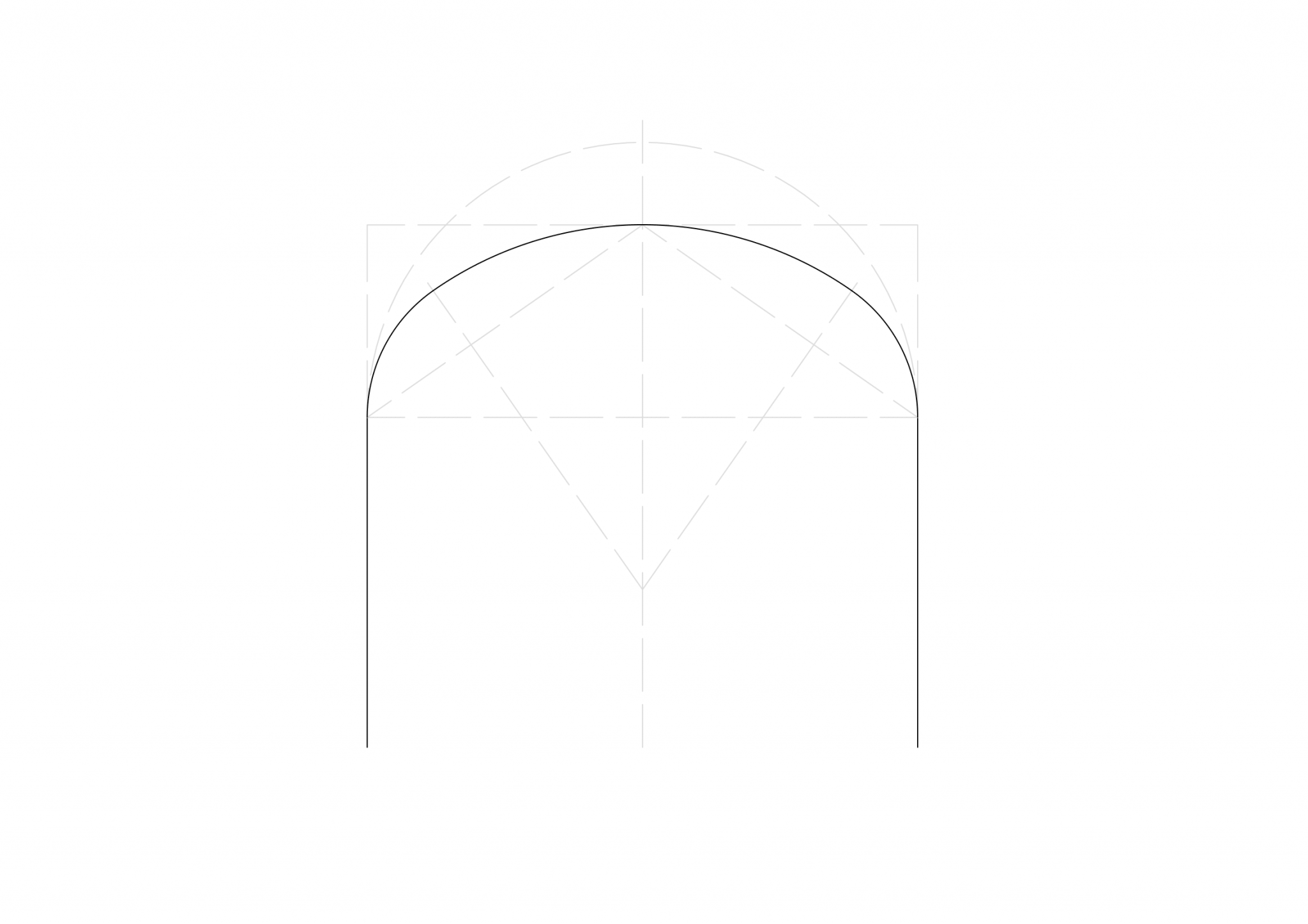 Korbbogen konstruieren – Hallimash