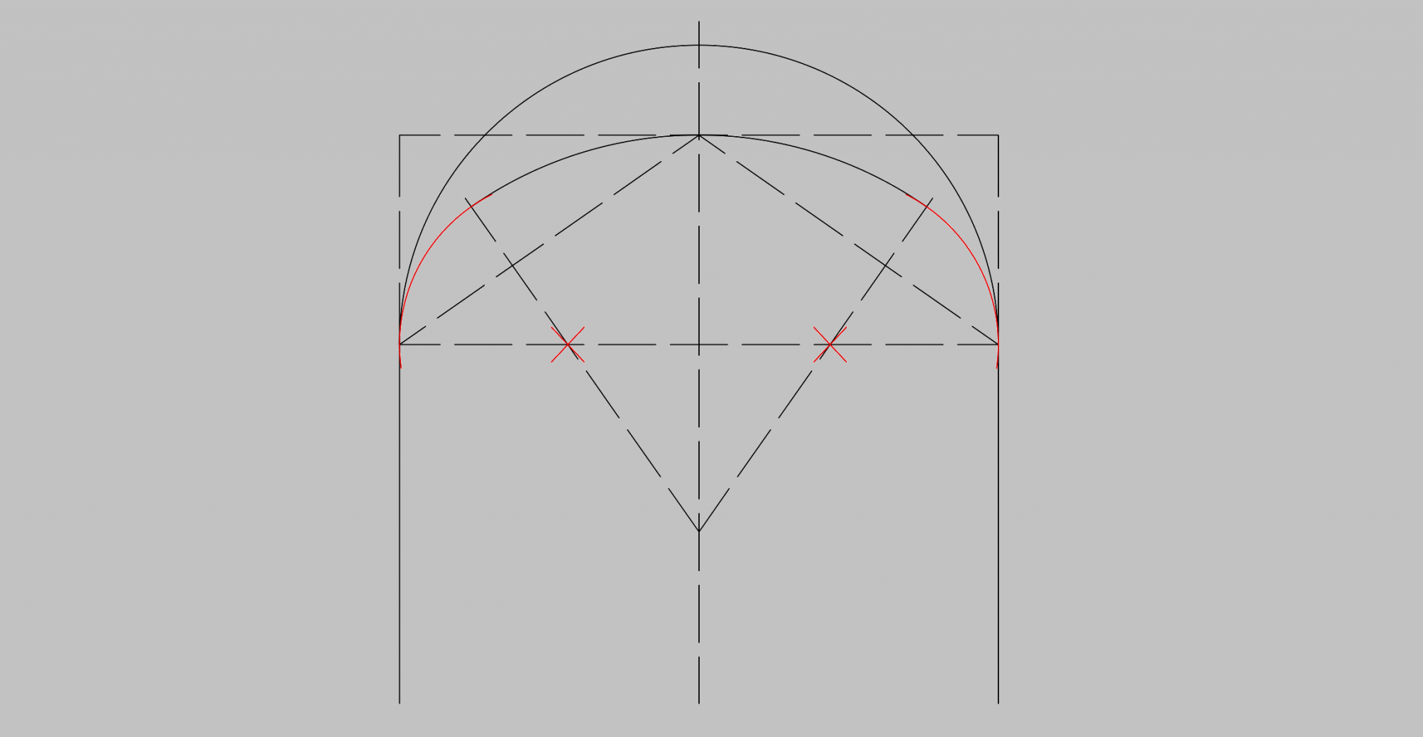 Korbbogen konstruieren – Hallimash